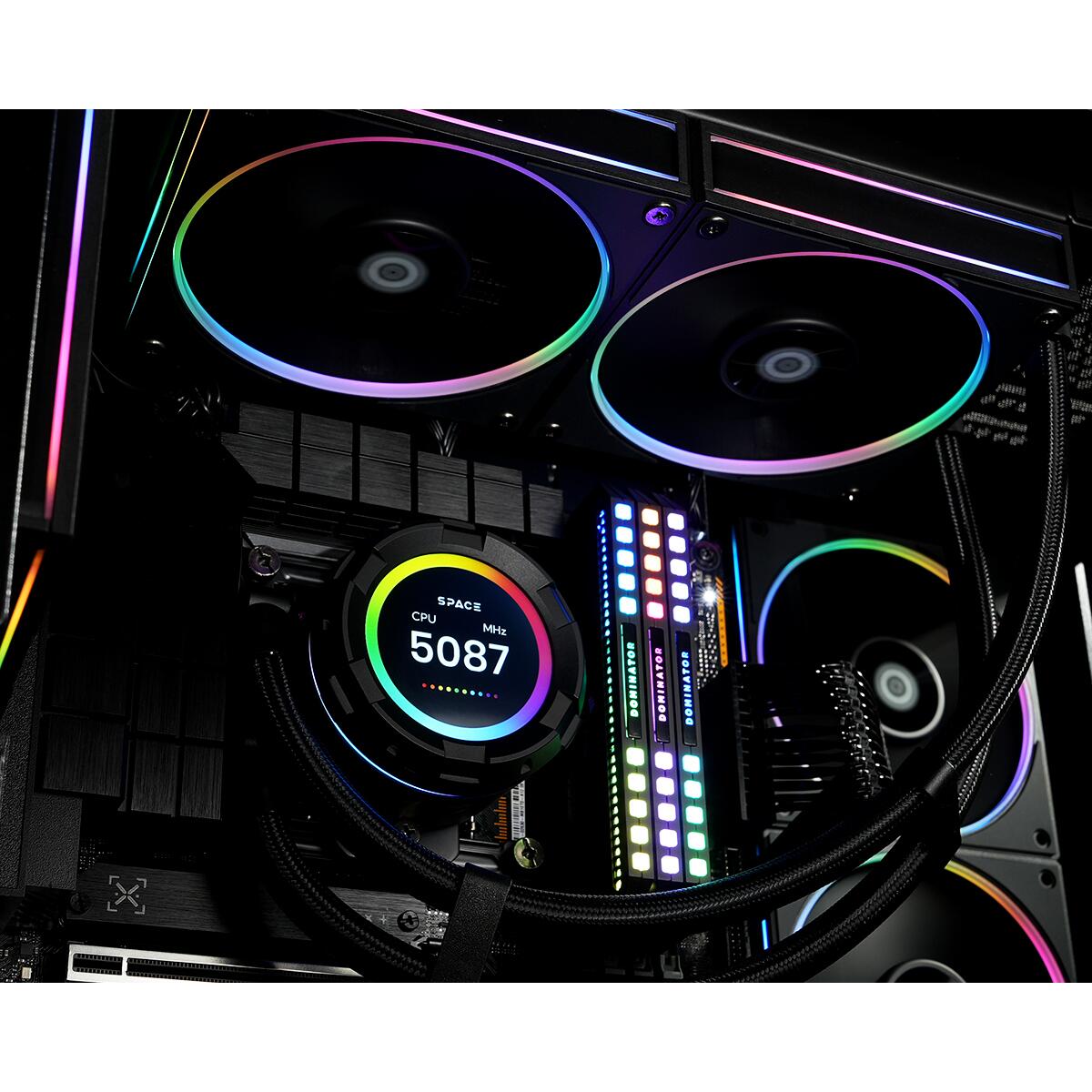 Cooler procesor cu lichid cu display ID-Cooling SL240 negru iluminare ...