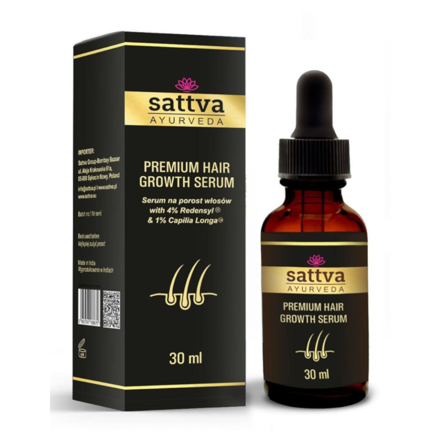 Ser pentru cresterea parului, barbati si femei – Sattva Ayurveda, 30ml ...