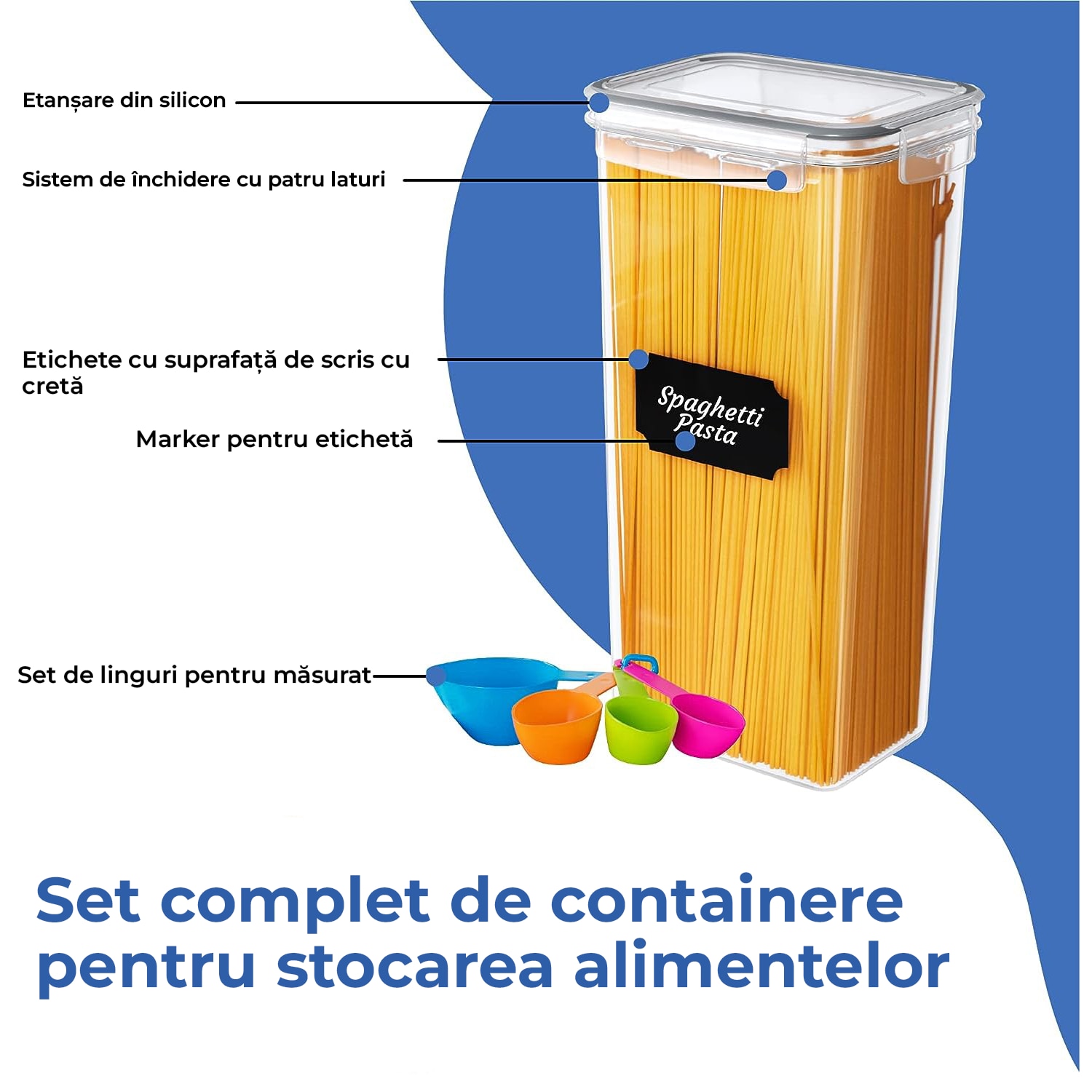 Set 24 de Recipiente pentru Bucatarie, pentru Stocarea Alimentelor ...
