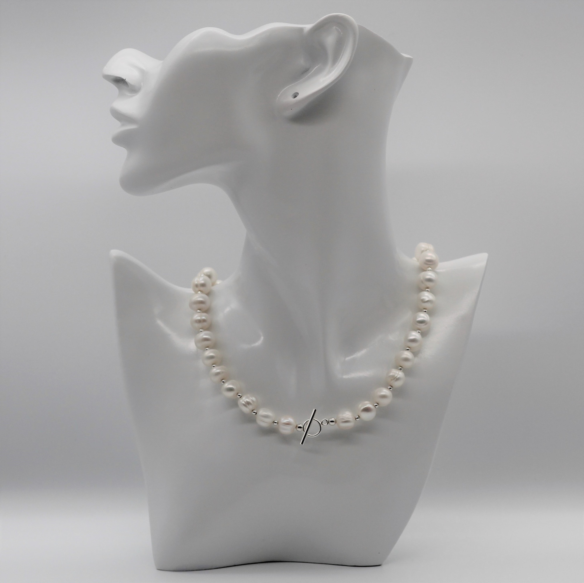 Colier din perle naturale cu bilute din argint 925, 44 cm - eMAG.ro