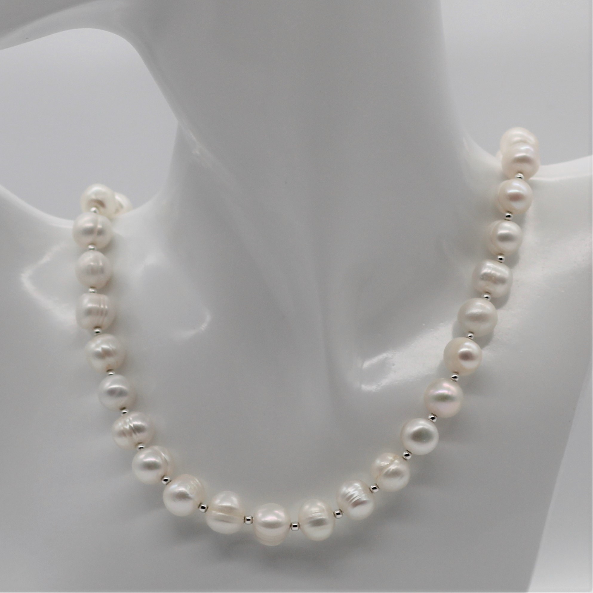 Colier din perle naturale cu bilute din argint 925, 44 cm - eMAG.ro