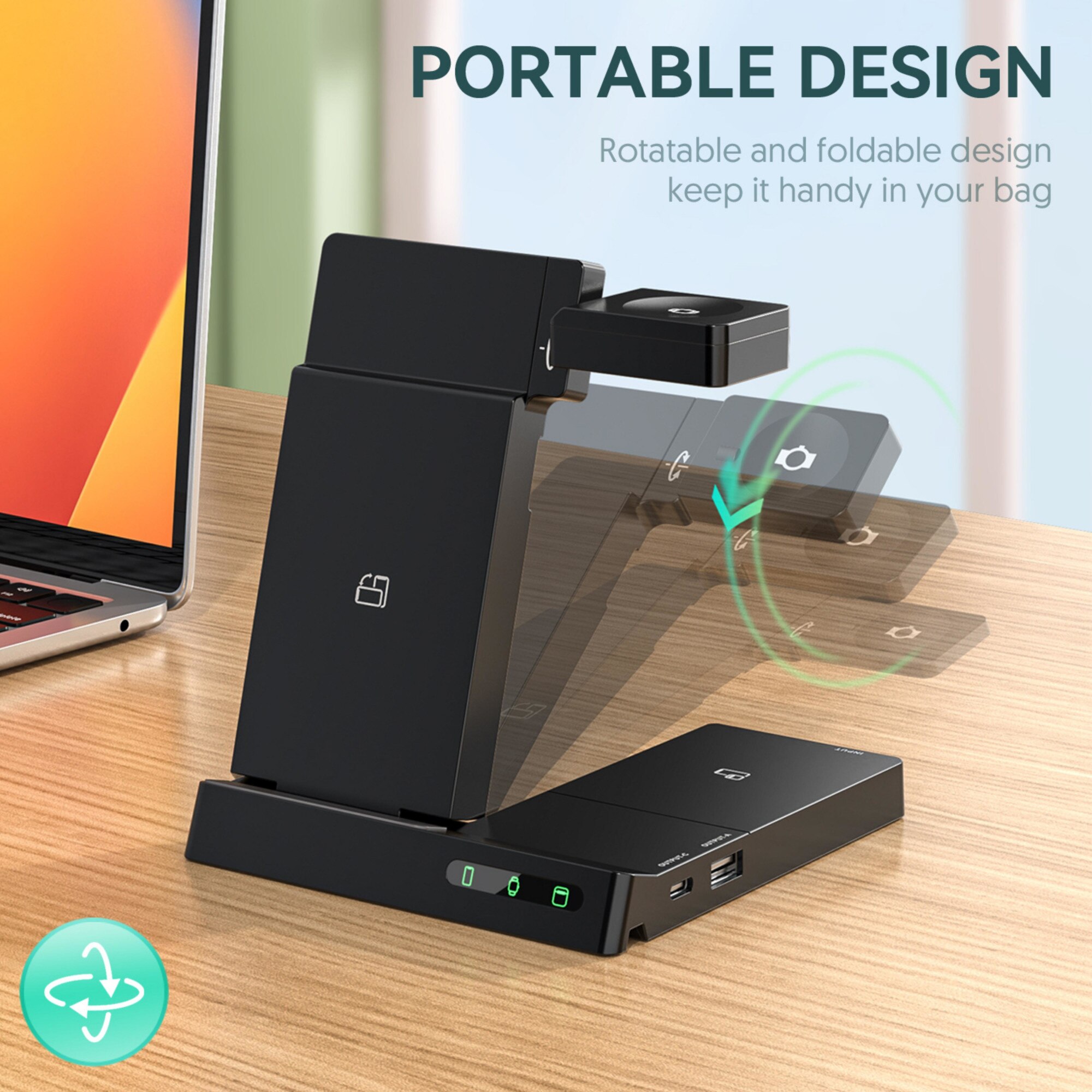 Incarcator Wireless Pliabil 6 in 1 ESL by Essential Level®, Qi ...