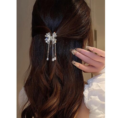 Mini clama de par cu decor fluture 3x3.5cm - eMAG.ro