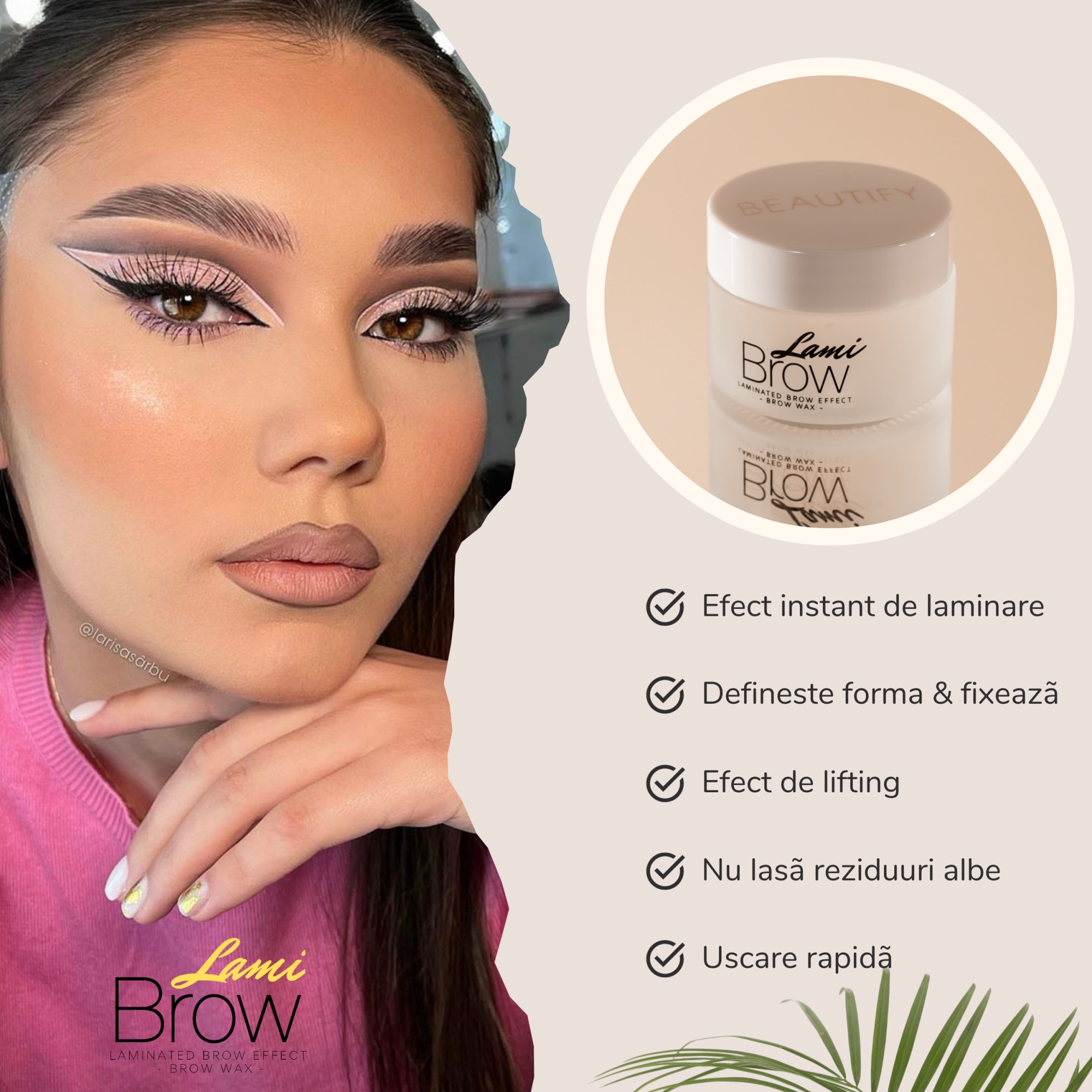 Ceara pentru sprancene, LamiBrow - BEAUTIFY, 15g - eMAG.ro