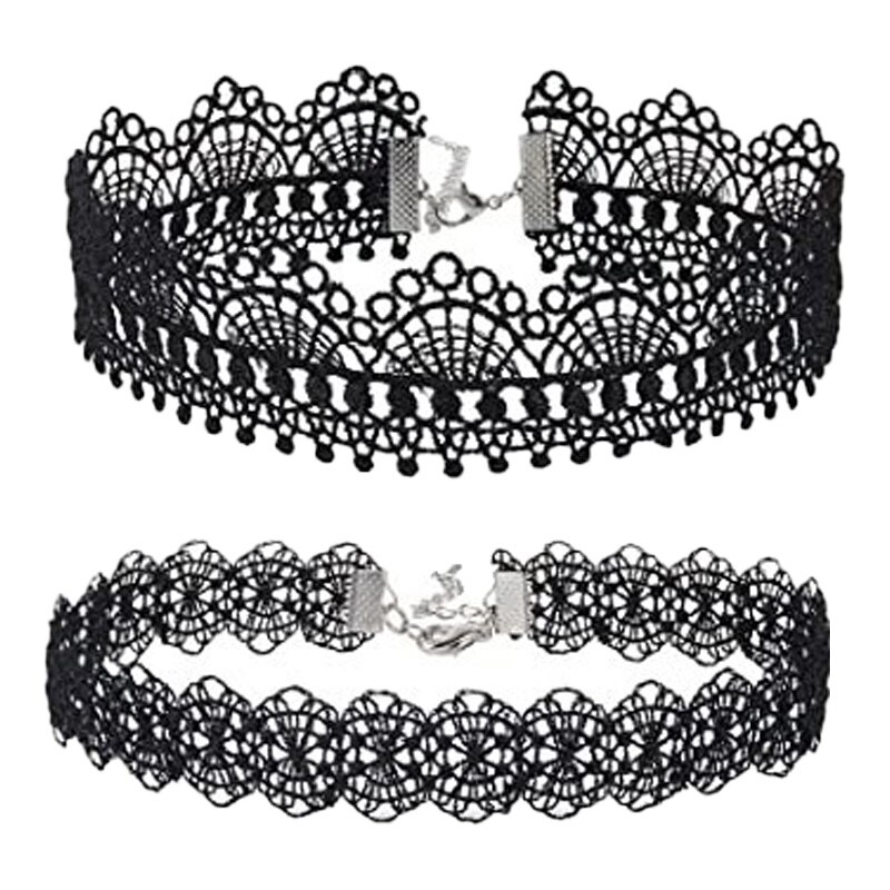 Комплект дамски колиета с черна дантела, 2 бр - eMAG.bg