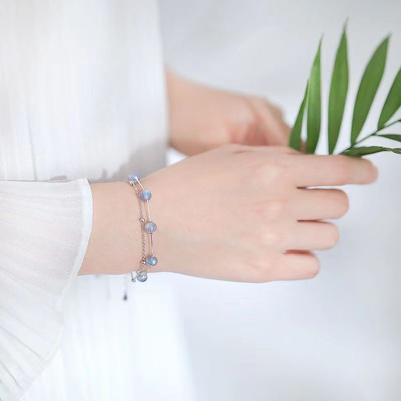 Bratara dama argint 925, dublat, piatra naturala lumina lunii ...