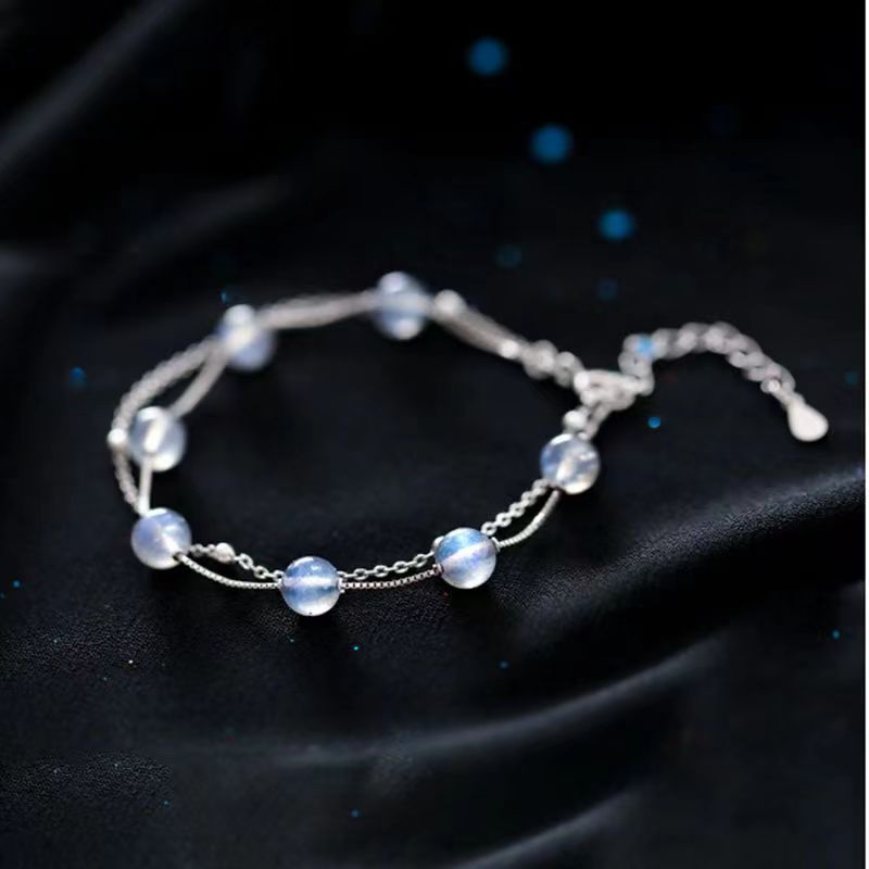 Bratara dama argint 925, dublat, piatra naturala lumina lunii ...