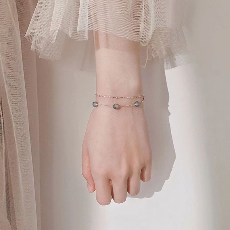 Bratara dama argint 925, dublat, piatra naturala lumina lunii ...