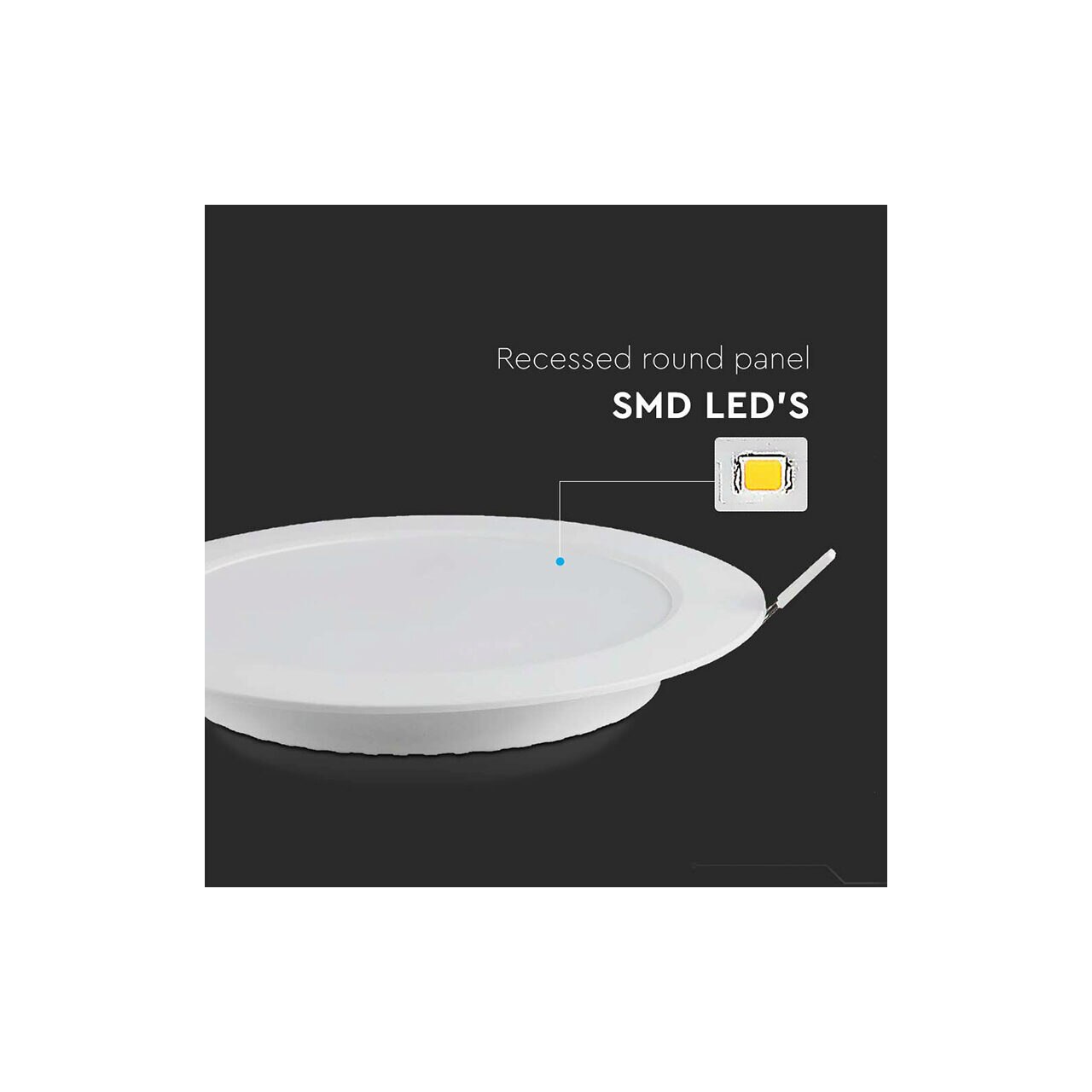 Panou led rotund 6W, incorporabil, 6500K, 660 lm, diametru 89 mm - eMAG.ro