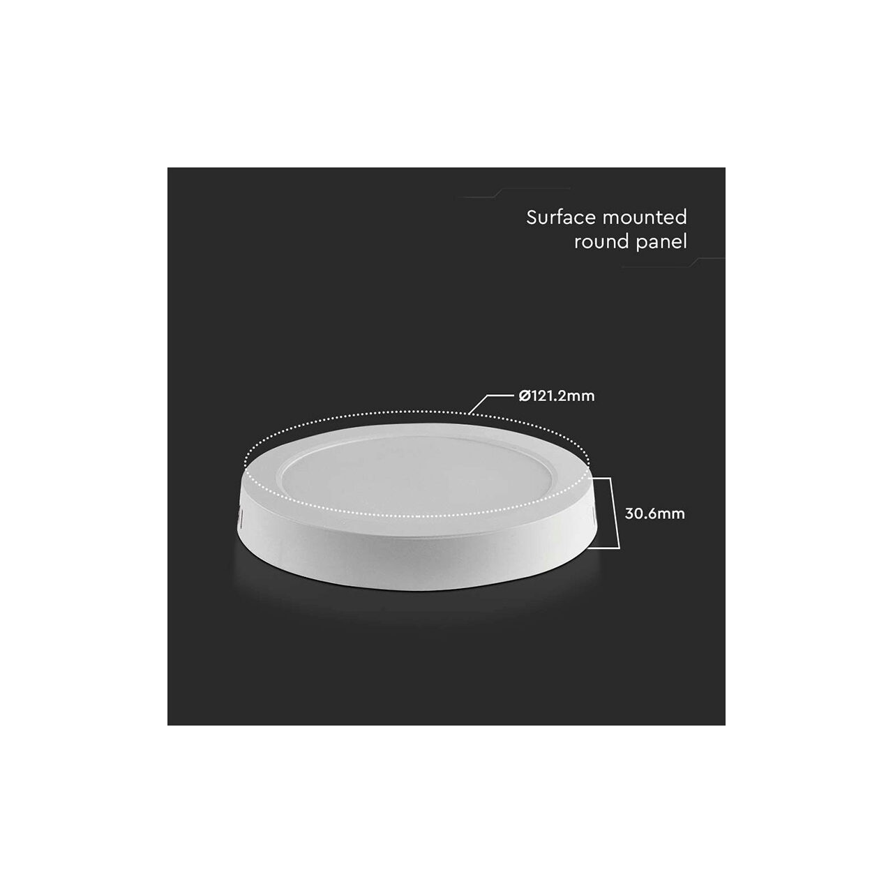Panou led rotund, aplicabil 6W, 6500K, 660 lm, diametru 121 mm - eMAG.ro