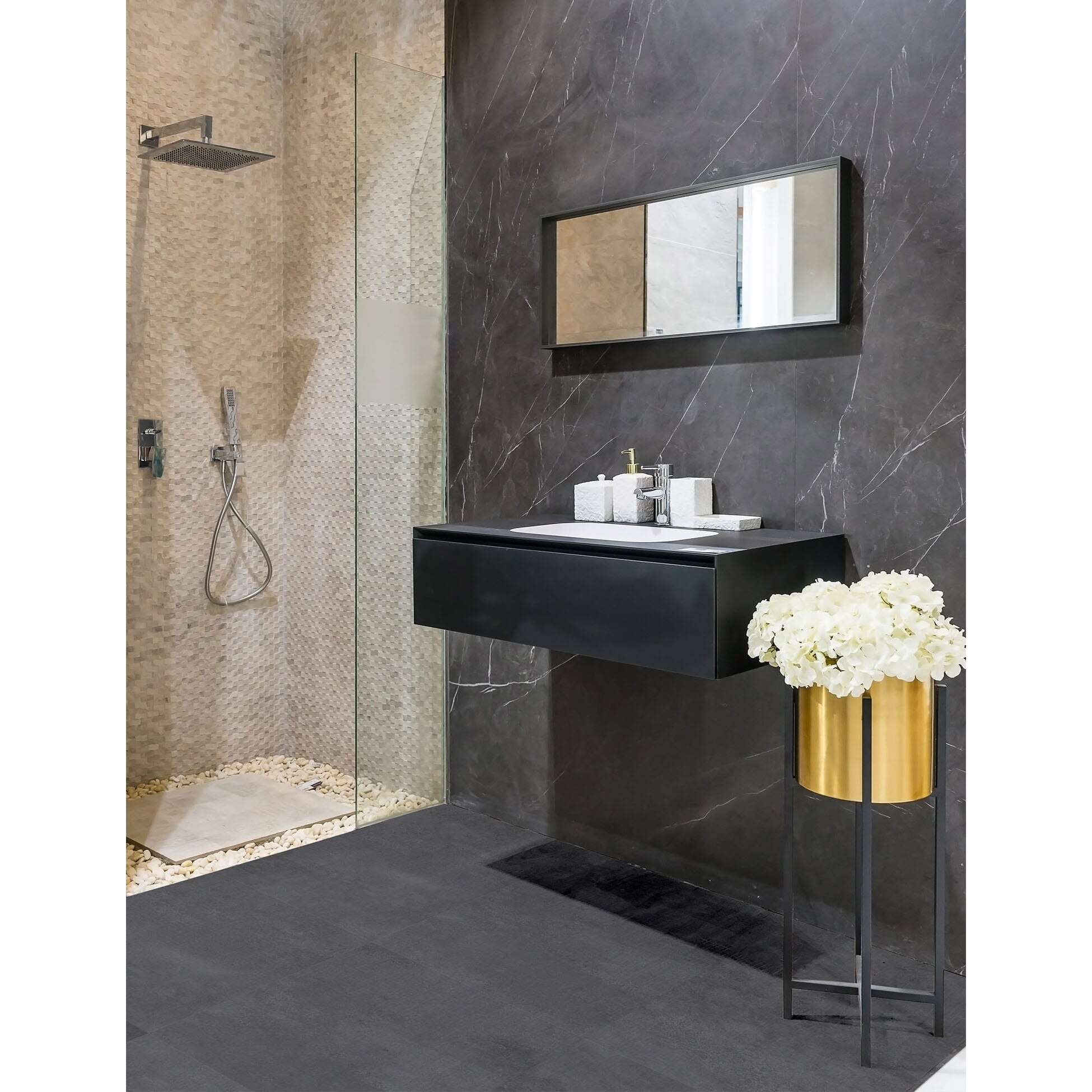 Panou decorativ podea, Green-Flor, Vinil, Negru - eMAG.ro