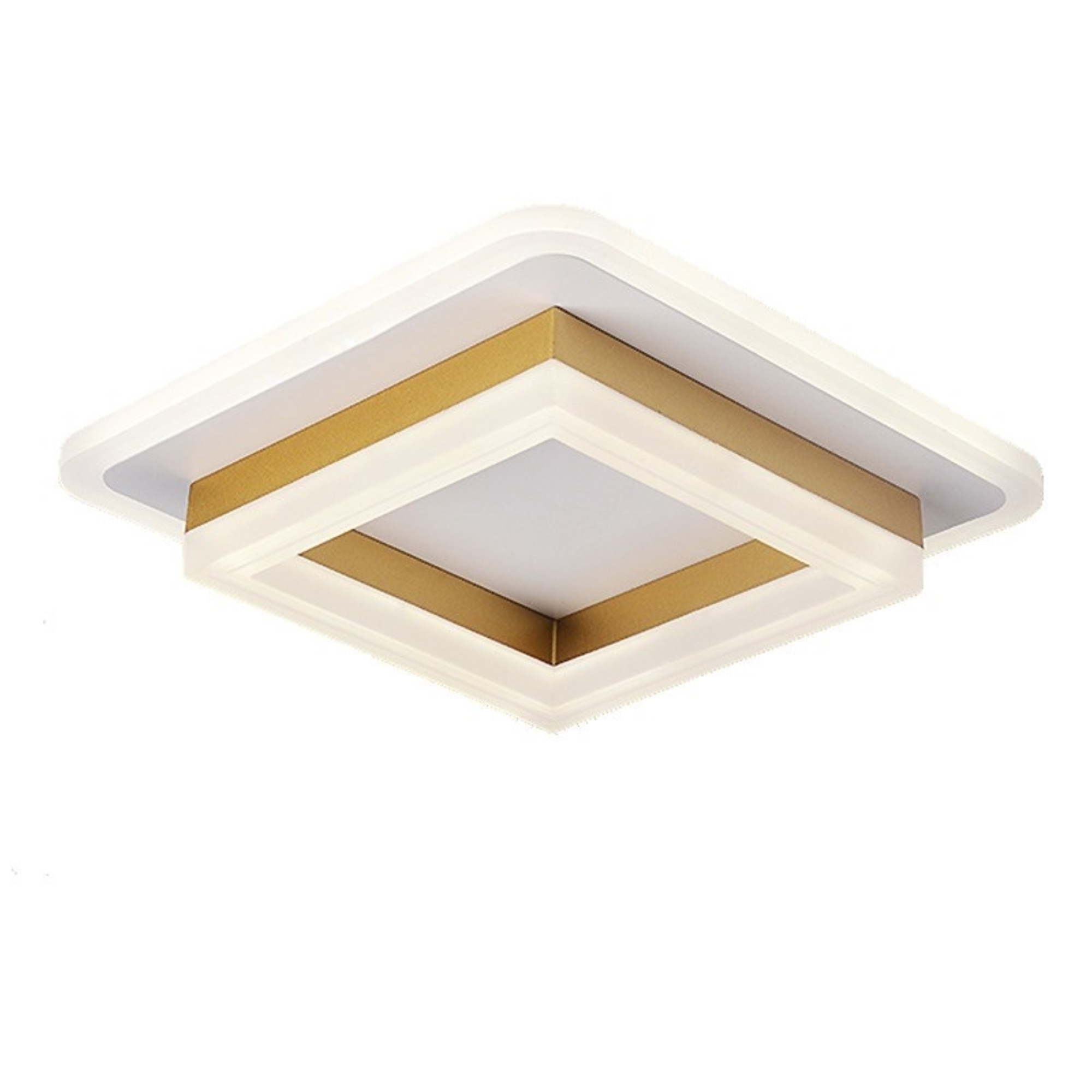 Lustra LED patrata, 41W, aurie, lumina calda/rece/neutra - eMAG.ro