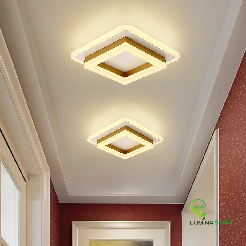 Lustra LED patrata, 41W, aurie, lumina calda/rece/neutra - eMAG.ro