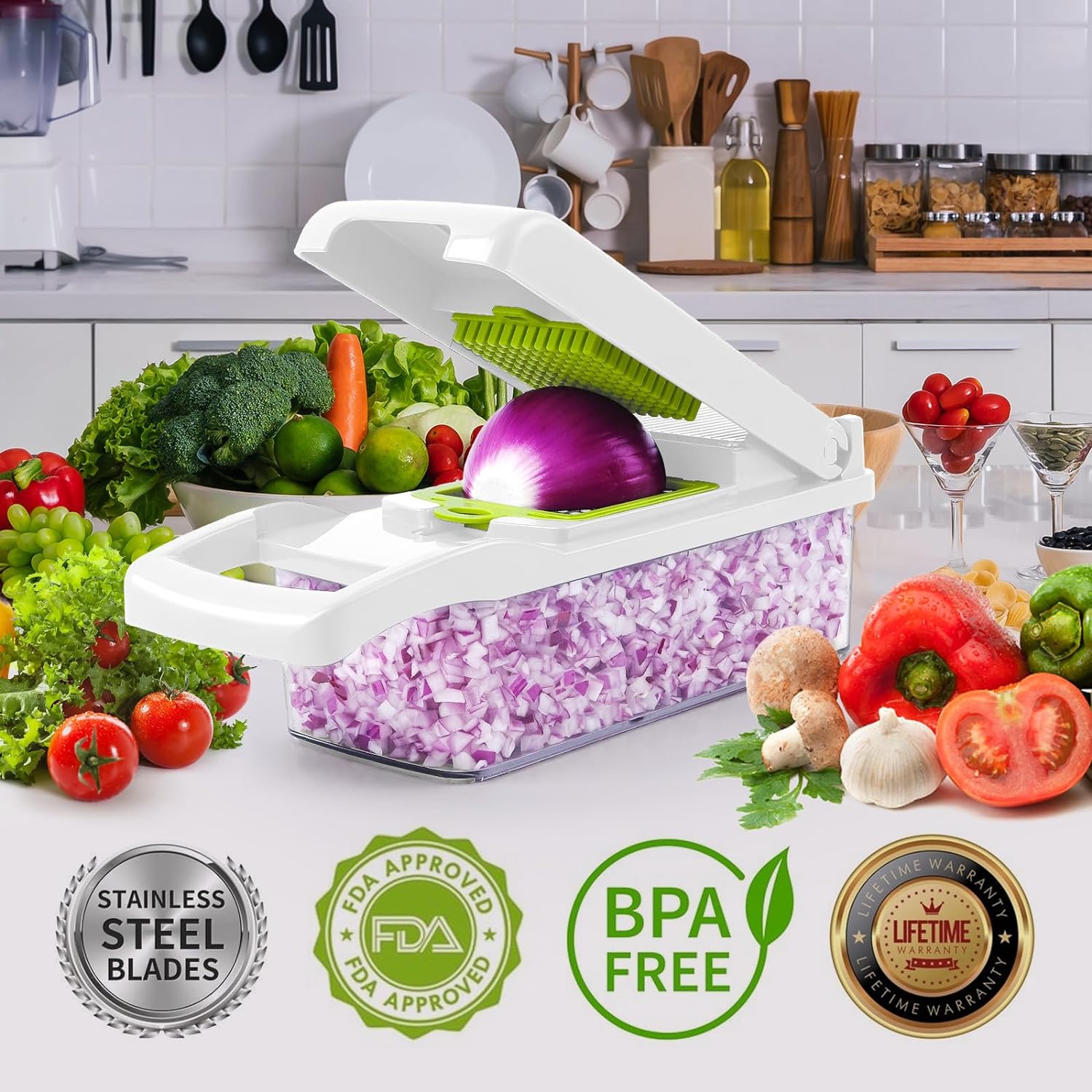 Feliator Multifunctional, Flippy, Razatoare, 8 in 1, pentru Fructe si ...