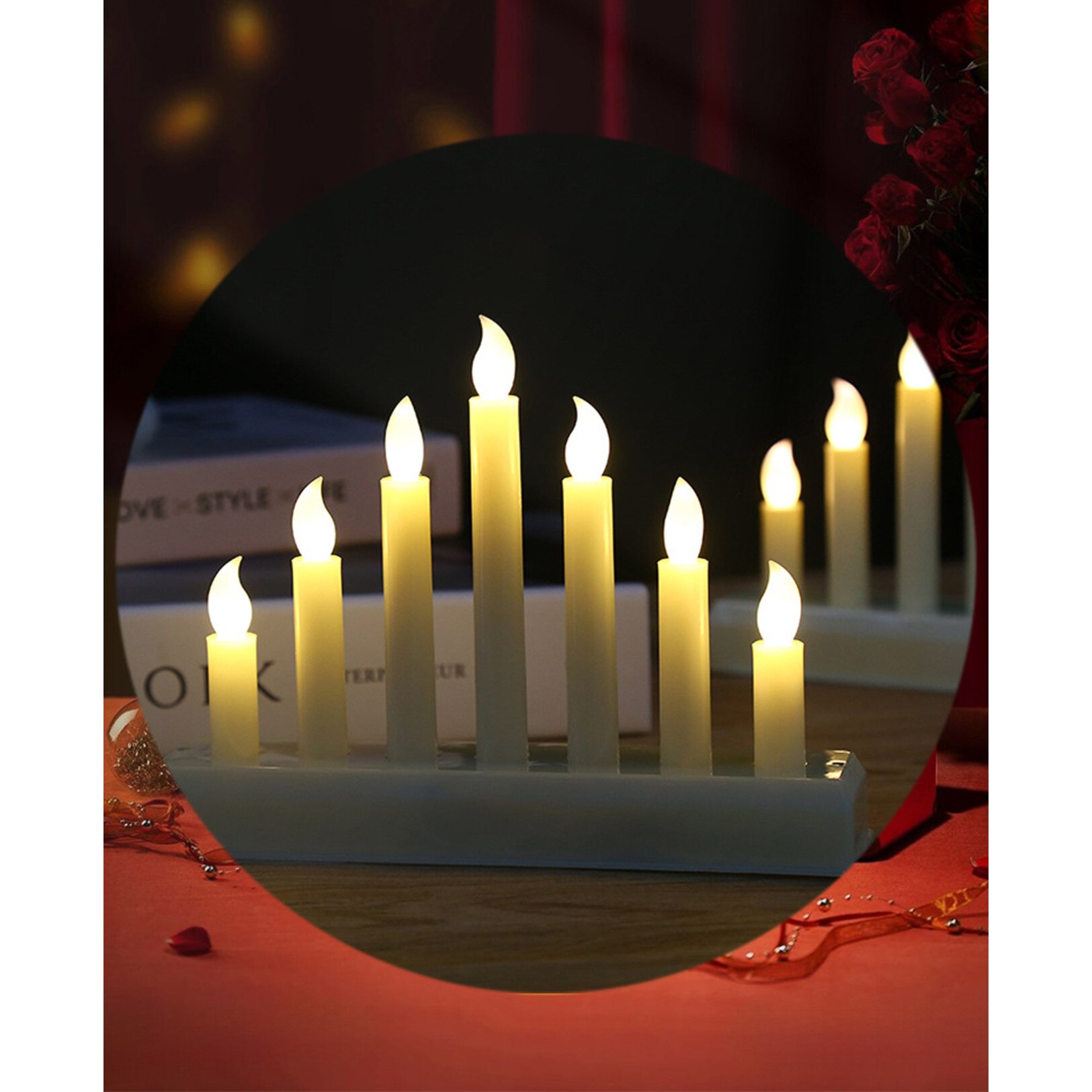 Lumanari LED Miraza, Model Sfesnic, Lumina Calda, 3 Baterii AAA, 20 x ...