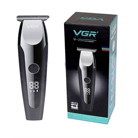Masina de tuns profesionala cu acumulator, VGR V-059, afisaj LED, 6 gratare 1.5mm - 13mm, Negru ...