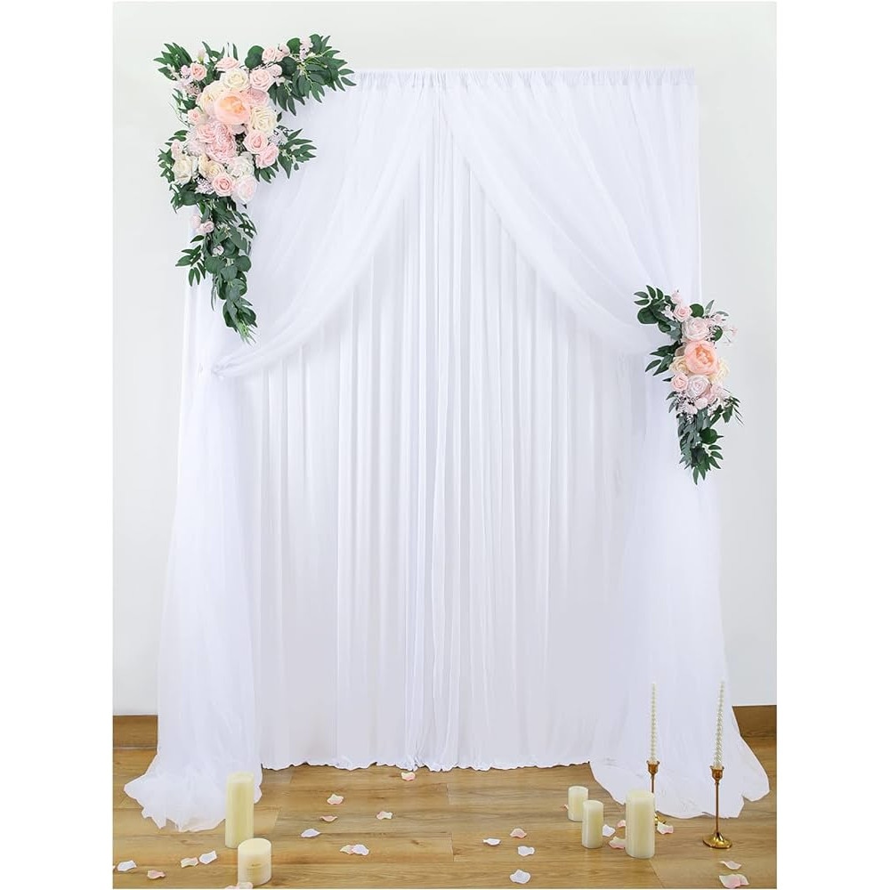 Set 2 panouri fundal foto eveniment 200x300cm, voal alb - eMAG.ro