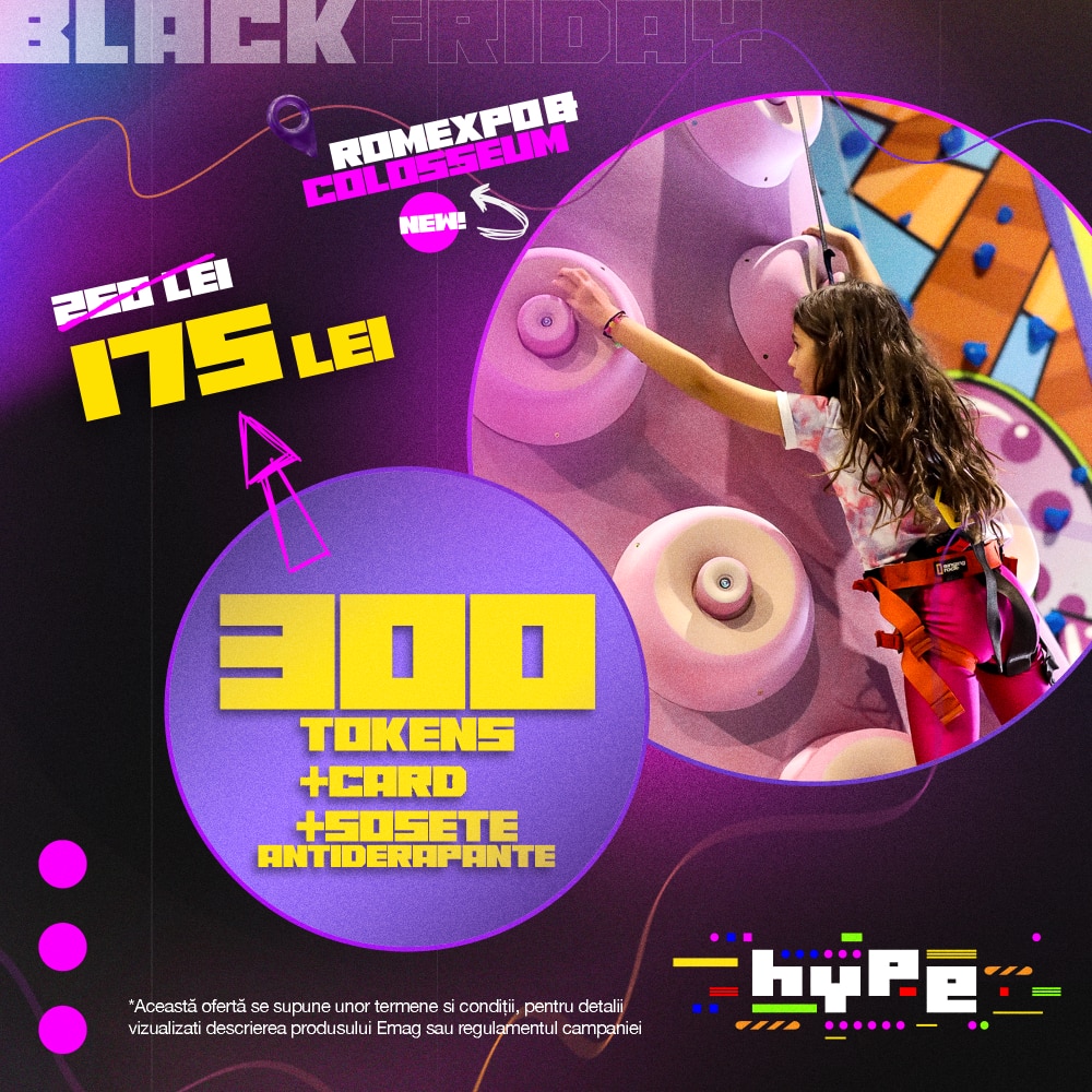 Voucher Hype Arena 300 tokens, 1 persoana, 1 intrare, Hype Romexpo si Hype Colosseum, Bucuresti ...