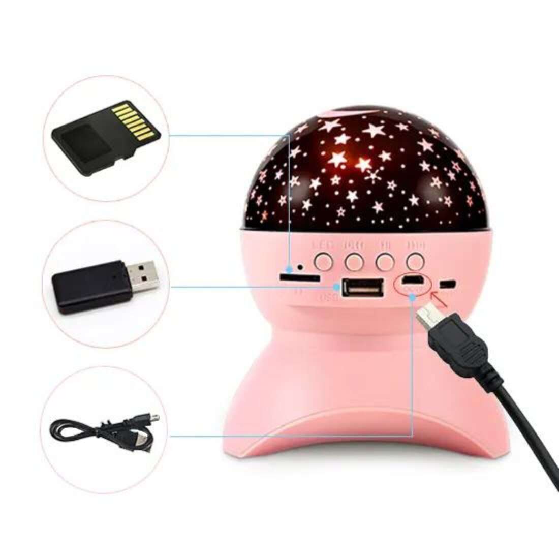 Lampa veghe proiector si bluetooth pentru bebelusi si copii - eMAG.ro