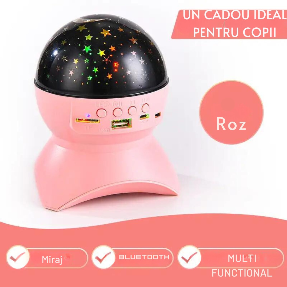 Lampa veghe proiector si bluetooth pentru bebelusi si copii - eMAG.ro