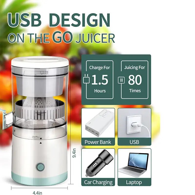 Storcator electric de citrice portabil ABYZ®™ alimentare USB, 45w - eMAG.ro