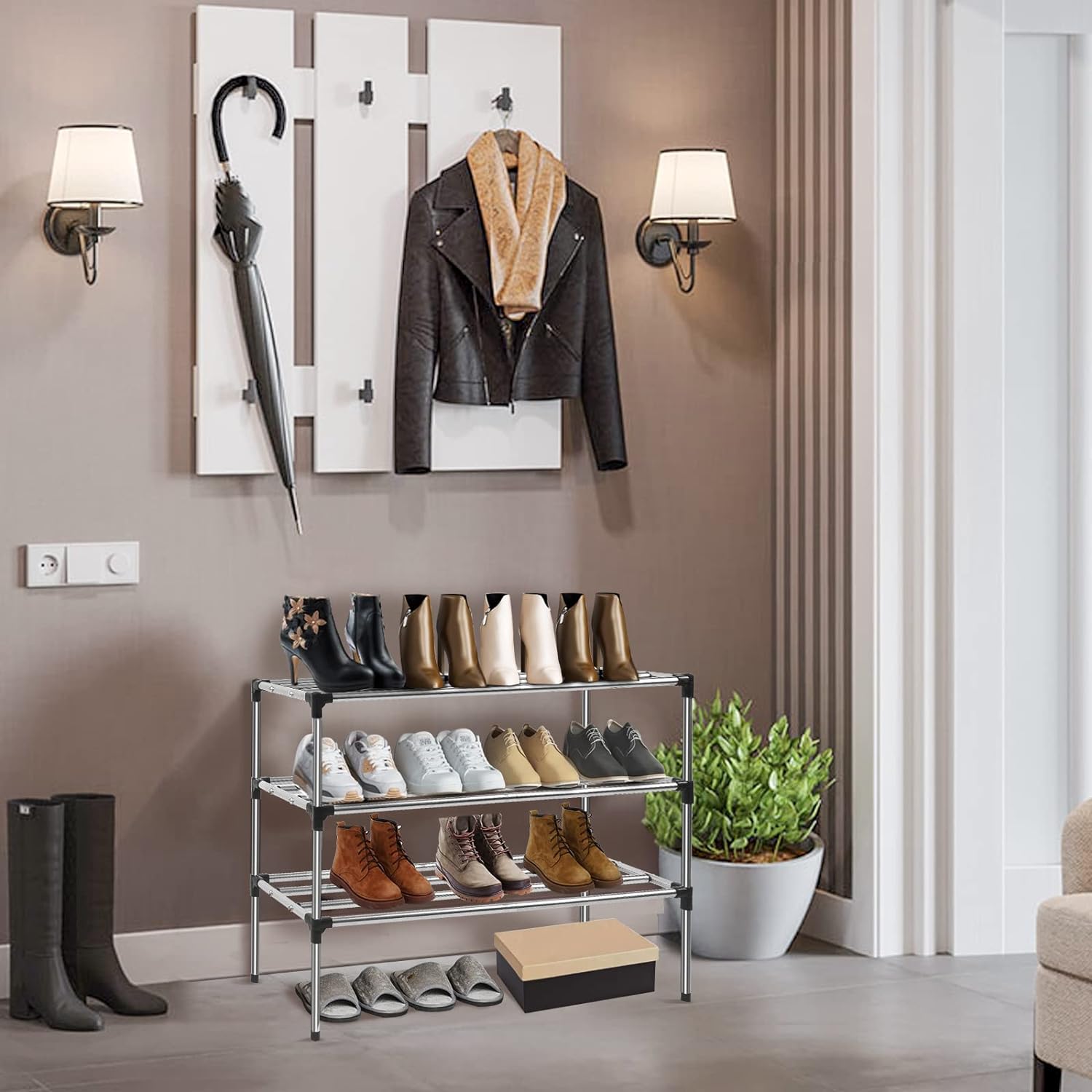 Рафт за обувки, Anmar, рафт на 3 нива, 80x28x57см - eMAG.bg