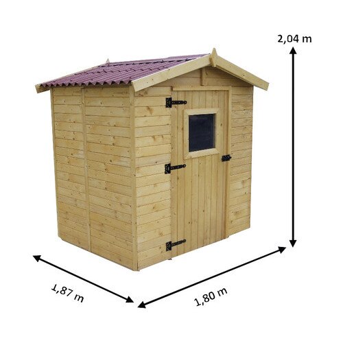 Casuta De Gradina Habrita Cu Podea Lemn Masiv Rasinoase 180x187 Cm ...