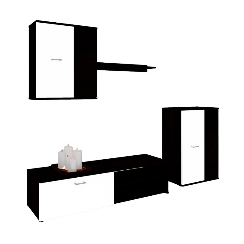 Living Madrid, culoare magia (wenge) / alb, 200 x 150 x 37 cm - eMAG.ro