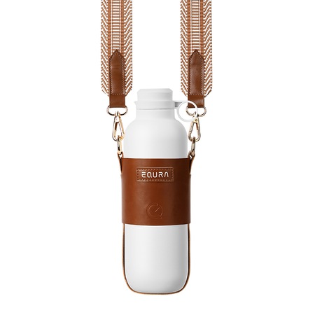 Termos, EQURA, Otel Inoxidabil, Curea de transport, 650 ml, Alb - eMAG.ro