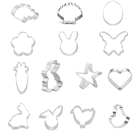 Forme prajituri, 14 buc, animale, inox - eMAG.ro