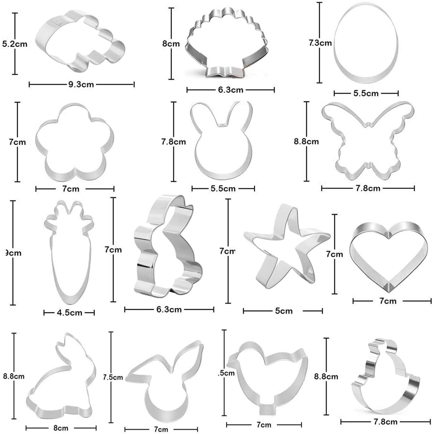 Forme prajituri, 14 buc, animale, inox - eMAG.ro