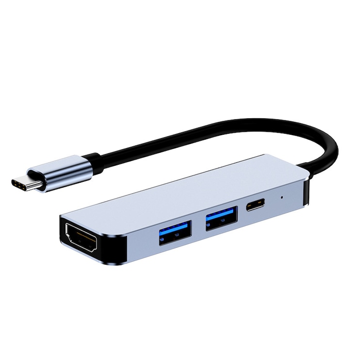 Adaptor Hub HDMI 4 in 1, Hub USB tip C la HDTV Adaptor multiport ... Adaptor Hub HDMI 4 in 1, Hub USB tip C la HDTV Adaptor multiport ...
