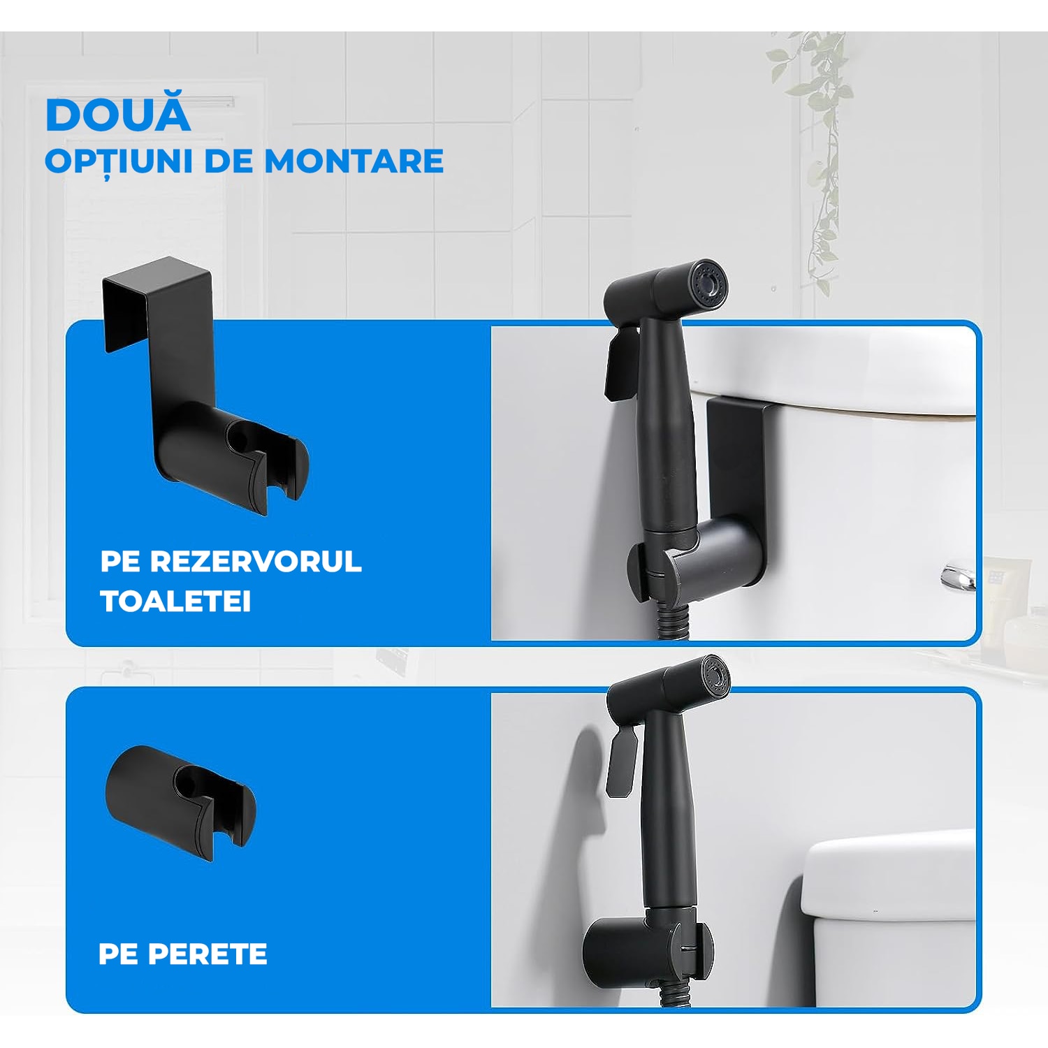 Set dus igienic pentru igiena intima, baterie bideu si WC din otel ...