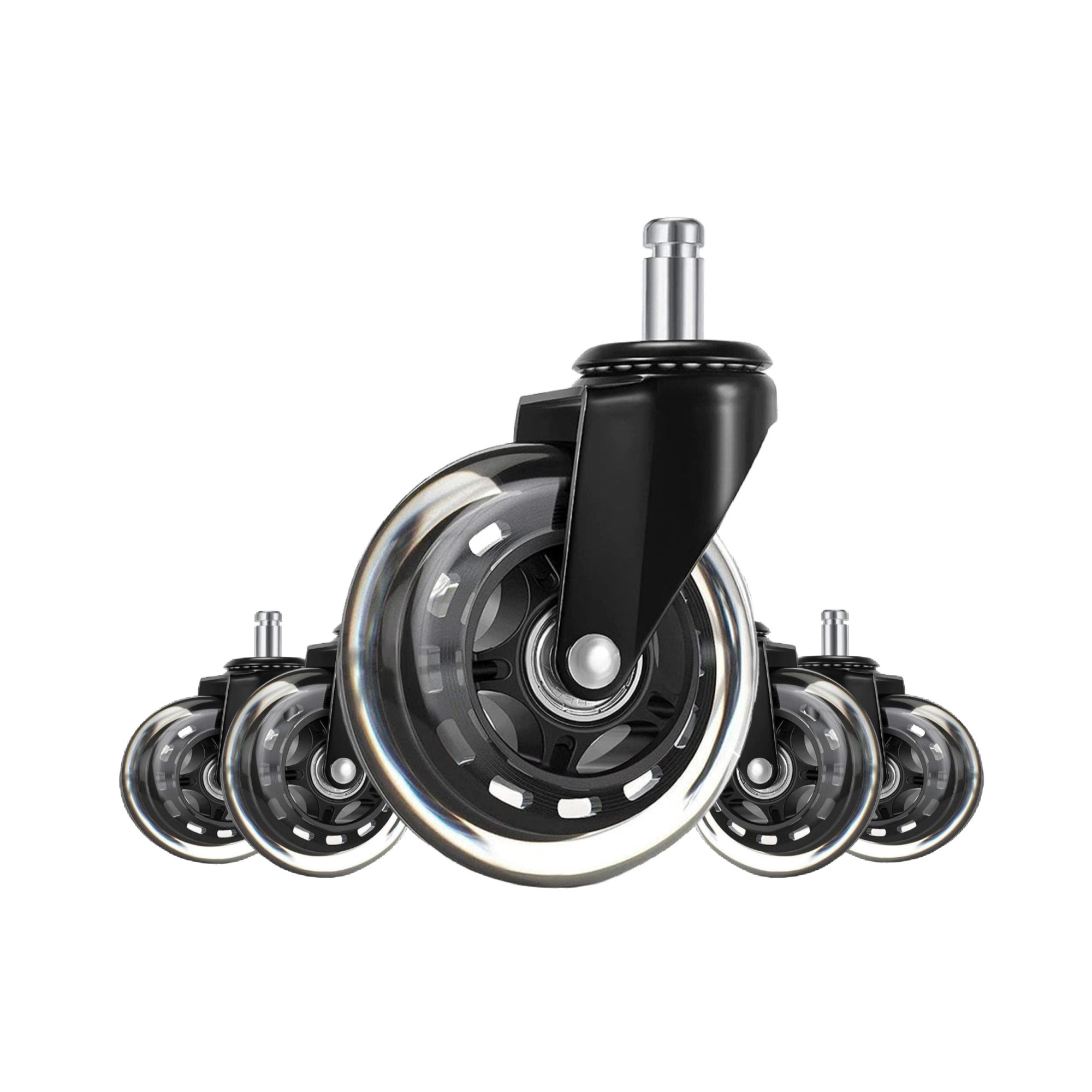 Set 5 roti silicon profesional Arka Chairs, 300 kg, 3 inch transparent ...