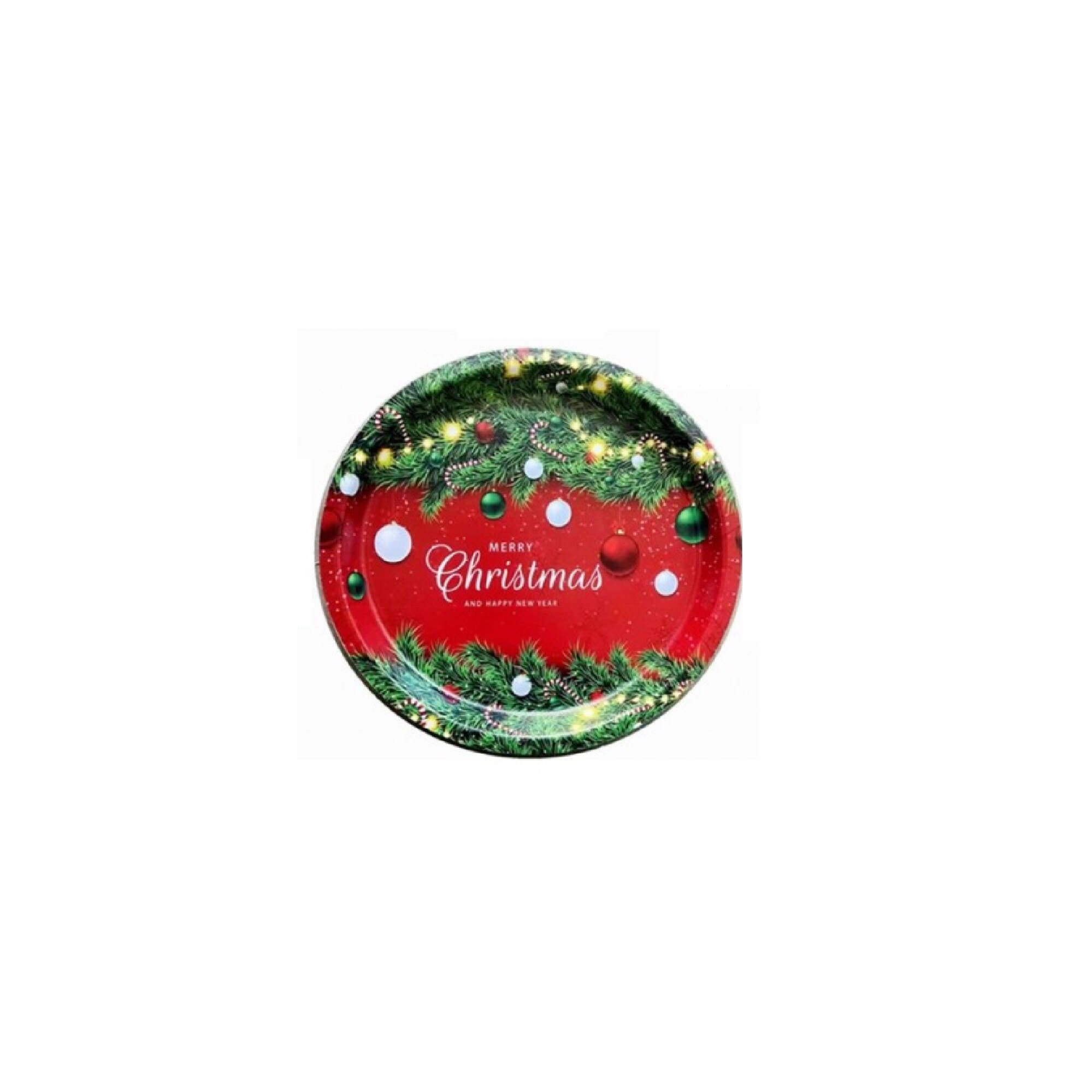 Tava rotunda pentru servire, model Craciun, 28 cm - eMAG.ro