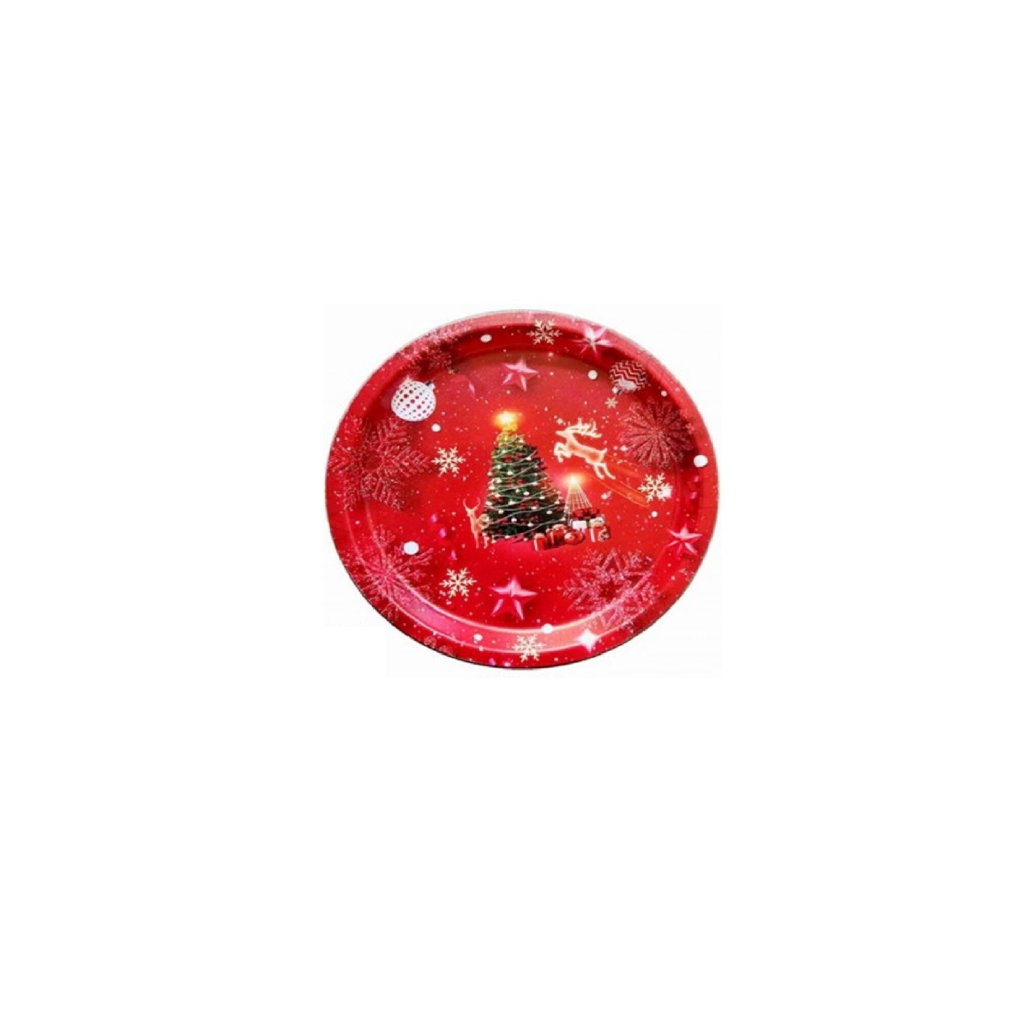 Tava rotunda pentru servire, model Craciun, 35 cm - eMAG.ro
