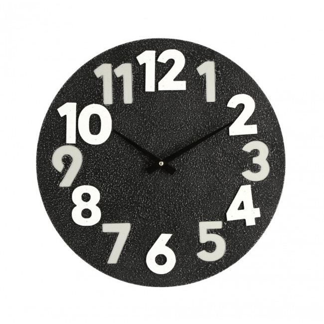 Ceas perete mdf negru alb Timing 40x4.5 cm - eMAG.ro