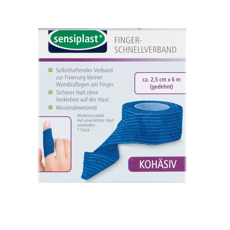 Bandaj pentru deget Sensiplast, 2.5 cm x 6 m, albastru - eMAG.ro