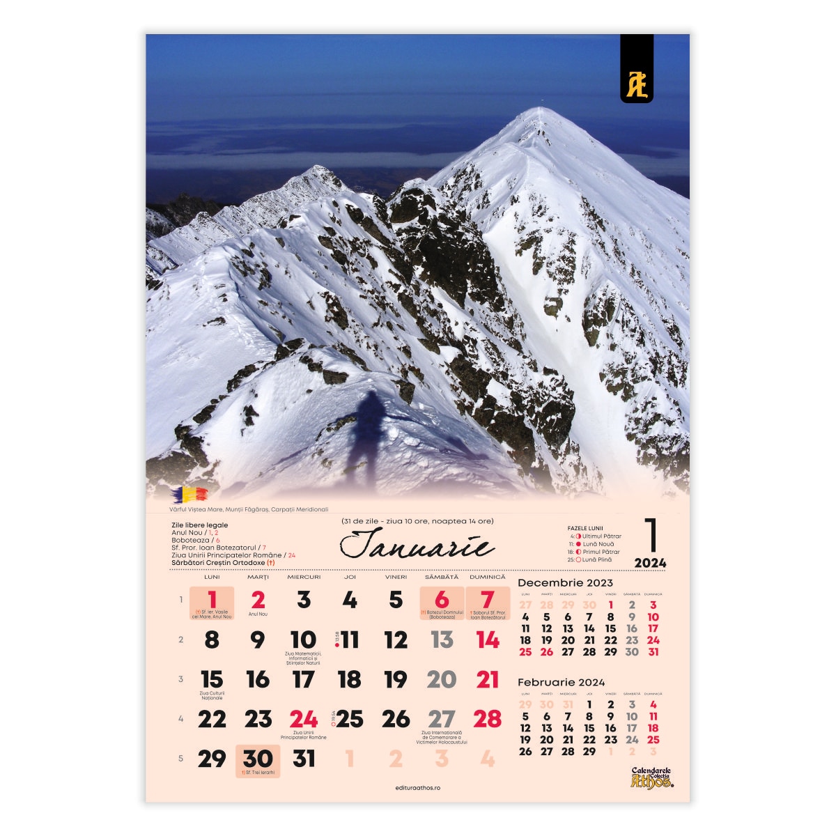 Calendar de perete 2024, Romania, peisaje pitoresti, format B3, 33x47 ...