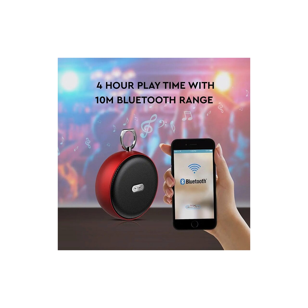 Mini-Boxa portabila Red 4 W, Bluetooth, Wireless - eMAG.ro