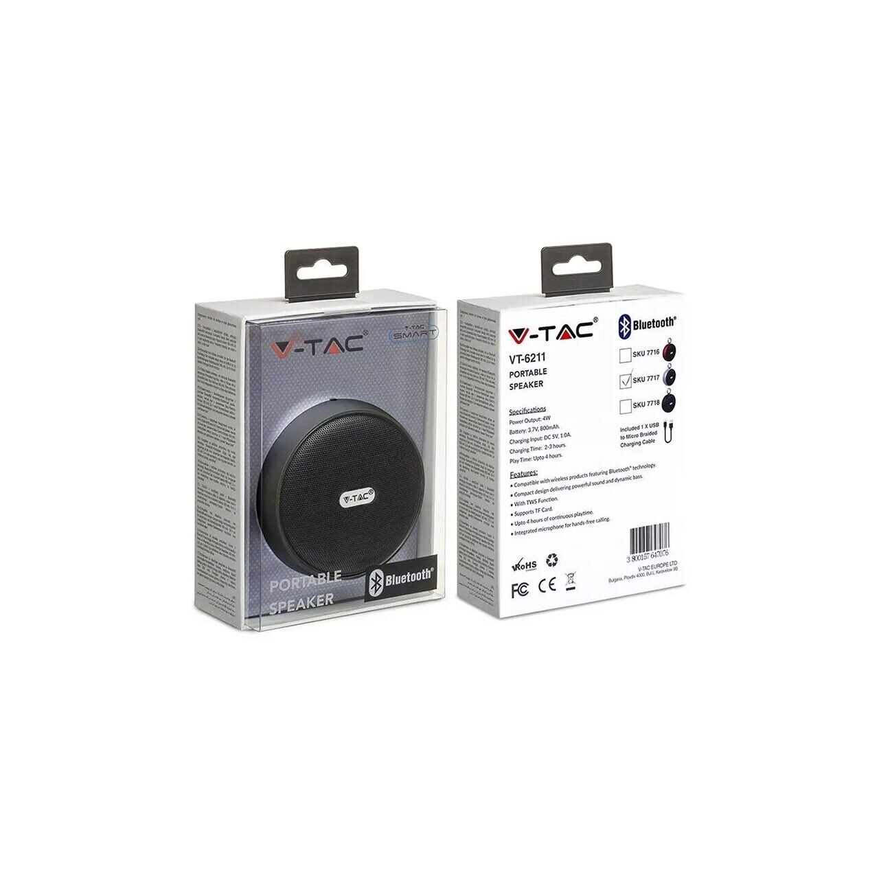 Mini-Boxa portabila Grey 4 W, Bluetooth, Wireless - eMAG.ro