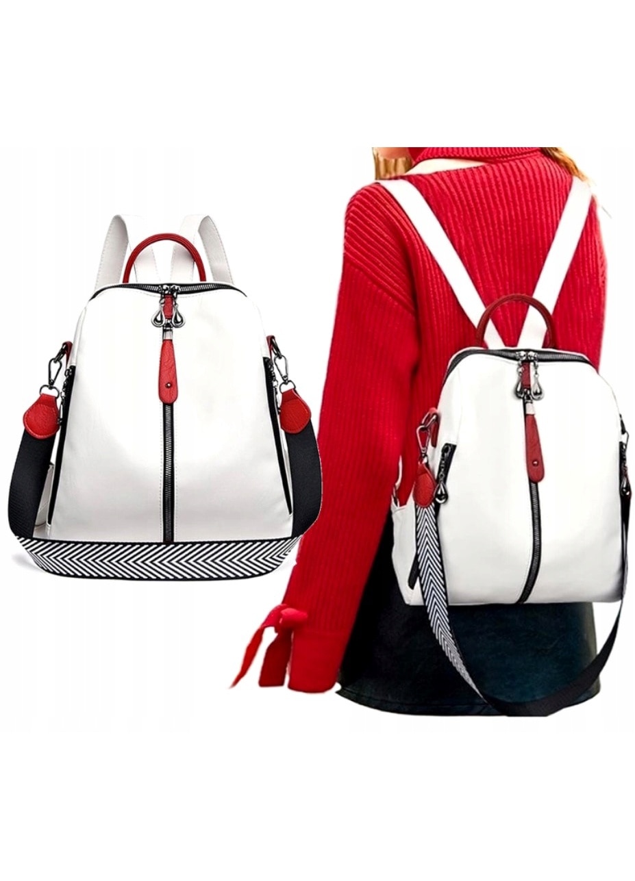 Rucsac pentru femei, Edibazzar, Piele ecologica, Alb - eMAG.ro