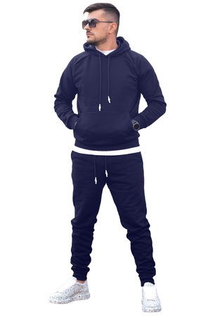 Trening barbatesc cu gluga ExH, Bumbac, Bleumarin, XL - eMAG.ro