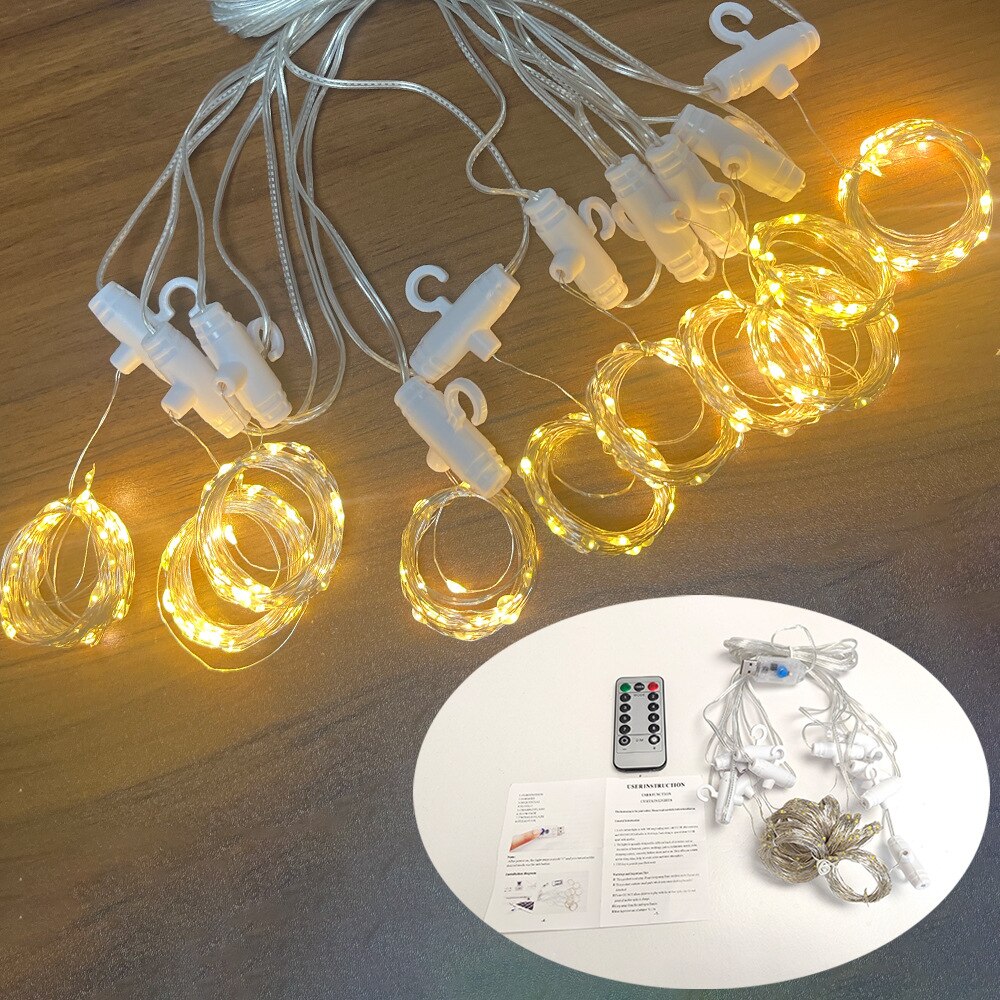Perdea lumini, LED, 3x3m, USB, Galben - eMAG.ro