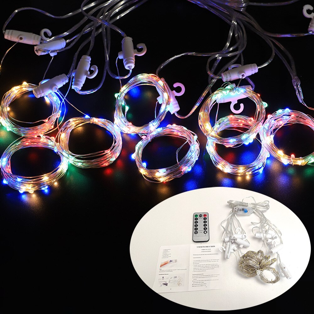 Perdea lumini, LED, 3x3m, USB, Galben - eMAG.ro