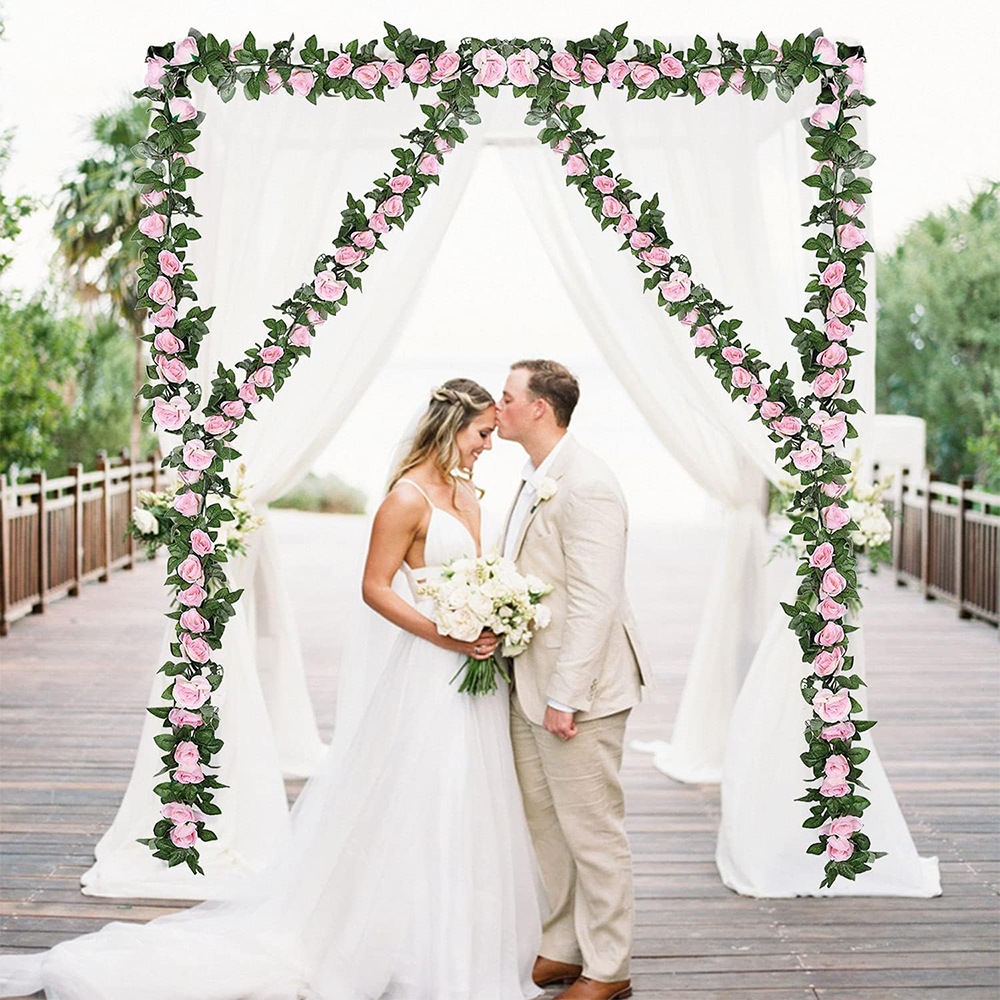 Set 2 plante artificiale, Ronyes®, Plastic, 220cm, 16 flori, Roz - eMAG.ro