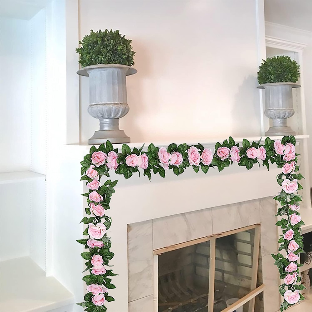 Set 2 plante artificiale, Ronyes®, Plastic, 220cm, 16 flori, Roz - eMAG.ro