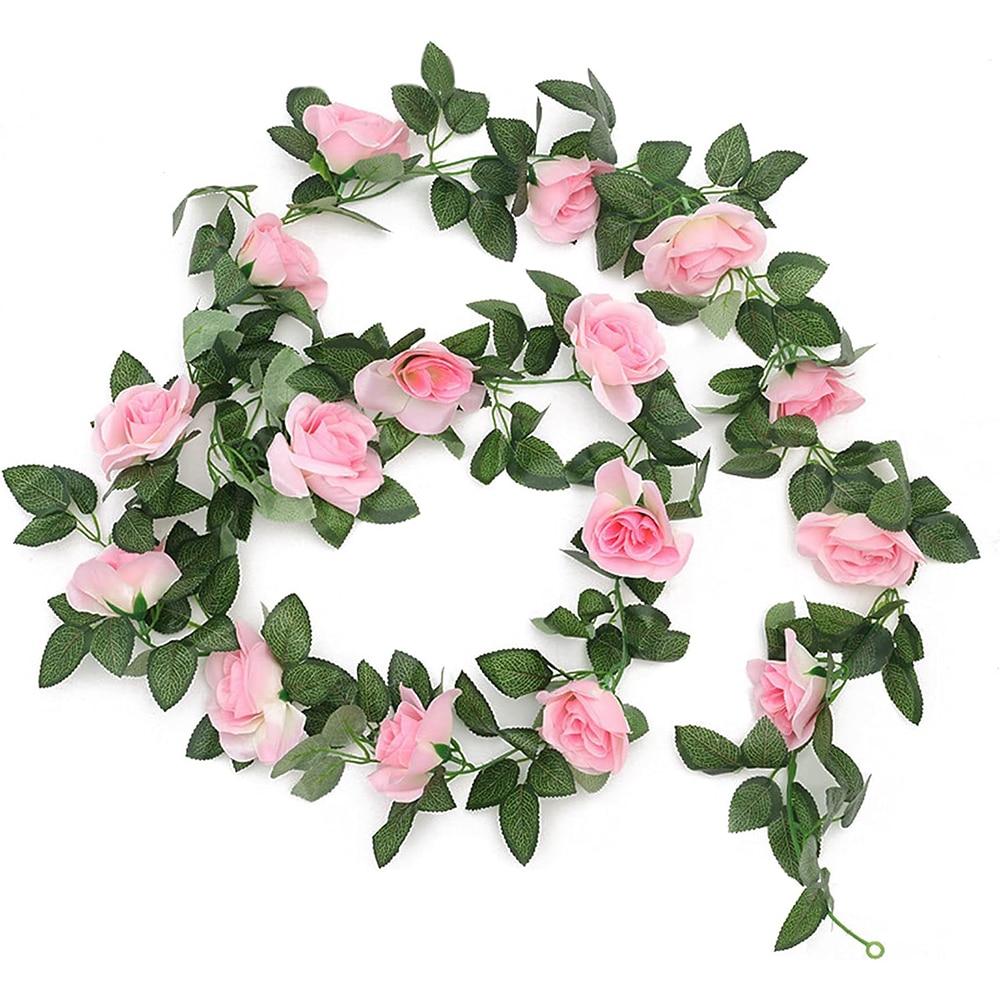 Set 2 plante artificiale, Ronyes®, Plastic, 220cm, 16 flori, Roz - eMAG.ro