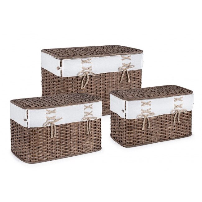 Set 3 cosuri depozitare rattan Simplicity 56x33x33 cm; 61x36x38 cm ...