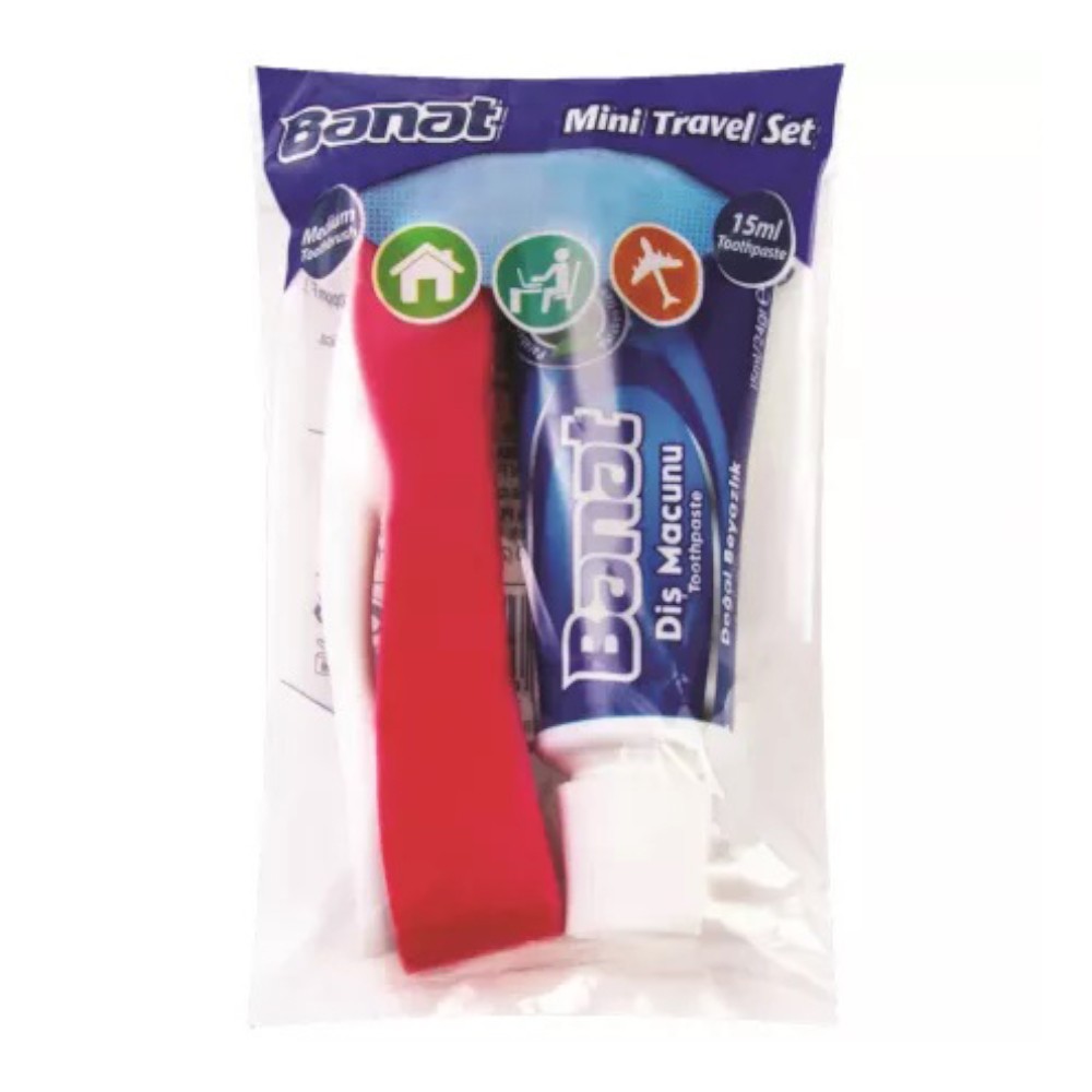 Set 4 x Periuta de Dinti Mini Banat si Pasta de Dinti Banat, 15 ml ...